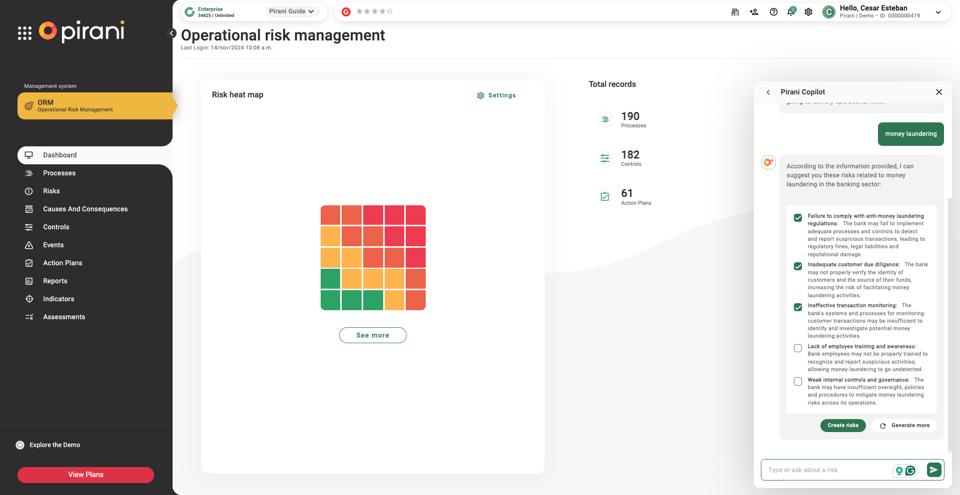 Pirani Copilot: The AI that empowers risk management