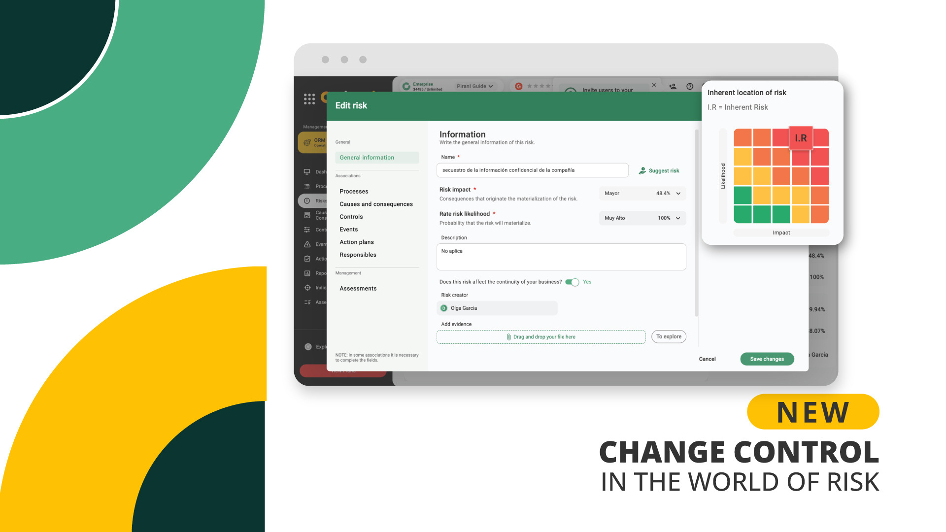 Control of changes in your organization's risks